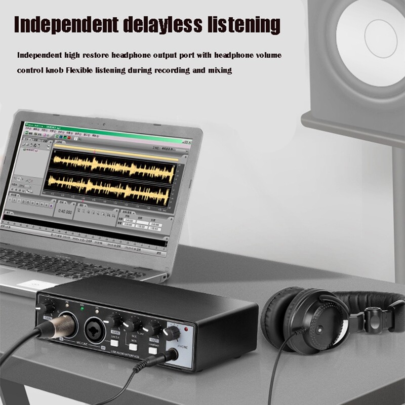 Professional Audio Sound Card Monitor Electric Guitar Recording for ...