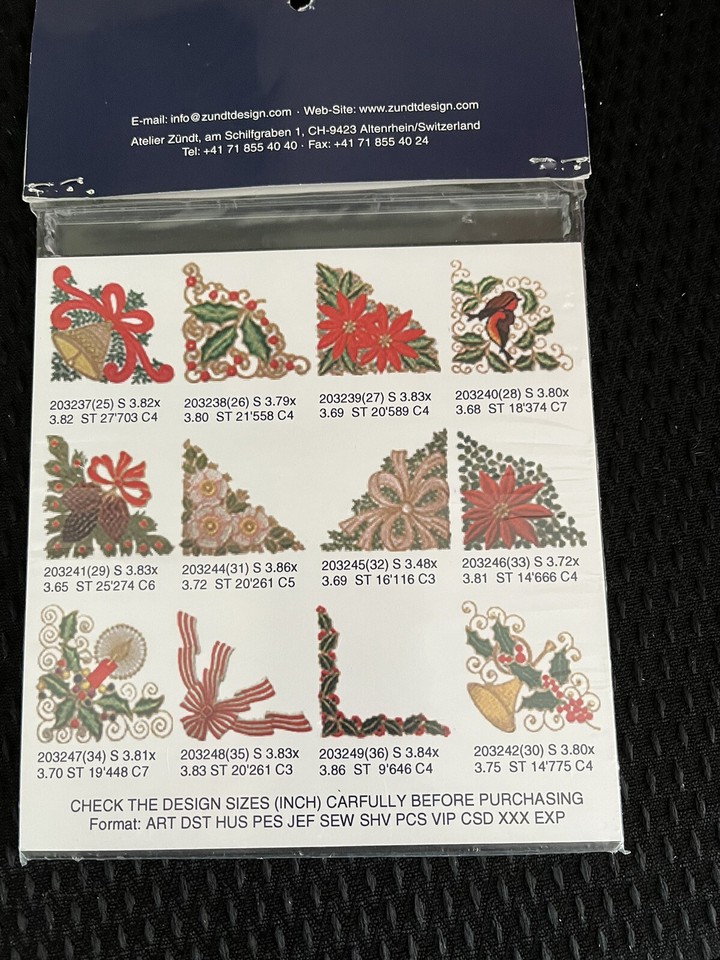 Zundt Christmas Machine Embroidery Design CD | eBay