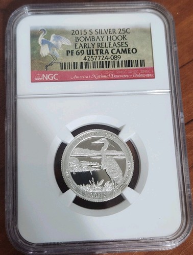 2015 S 25c Silver Bombay Hook Quarter NGC PF69 Ultra Cameo Early ...