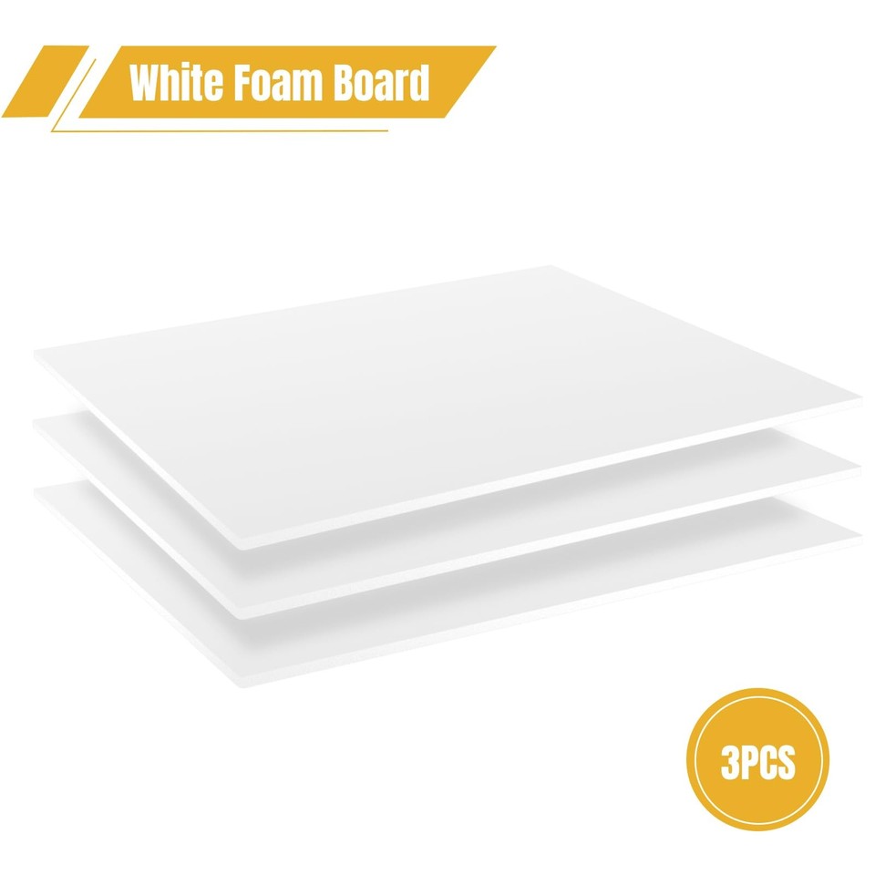 3 Pack White Foam Board 24"x36", 0.23" Thick Foam Core Board for ...