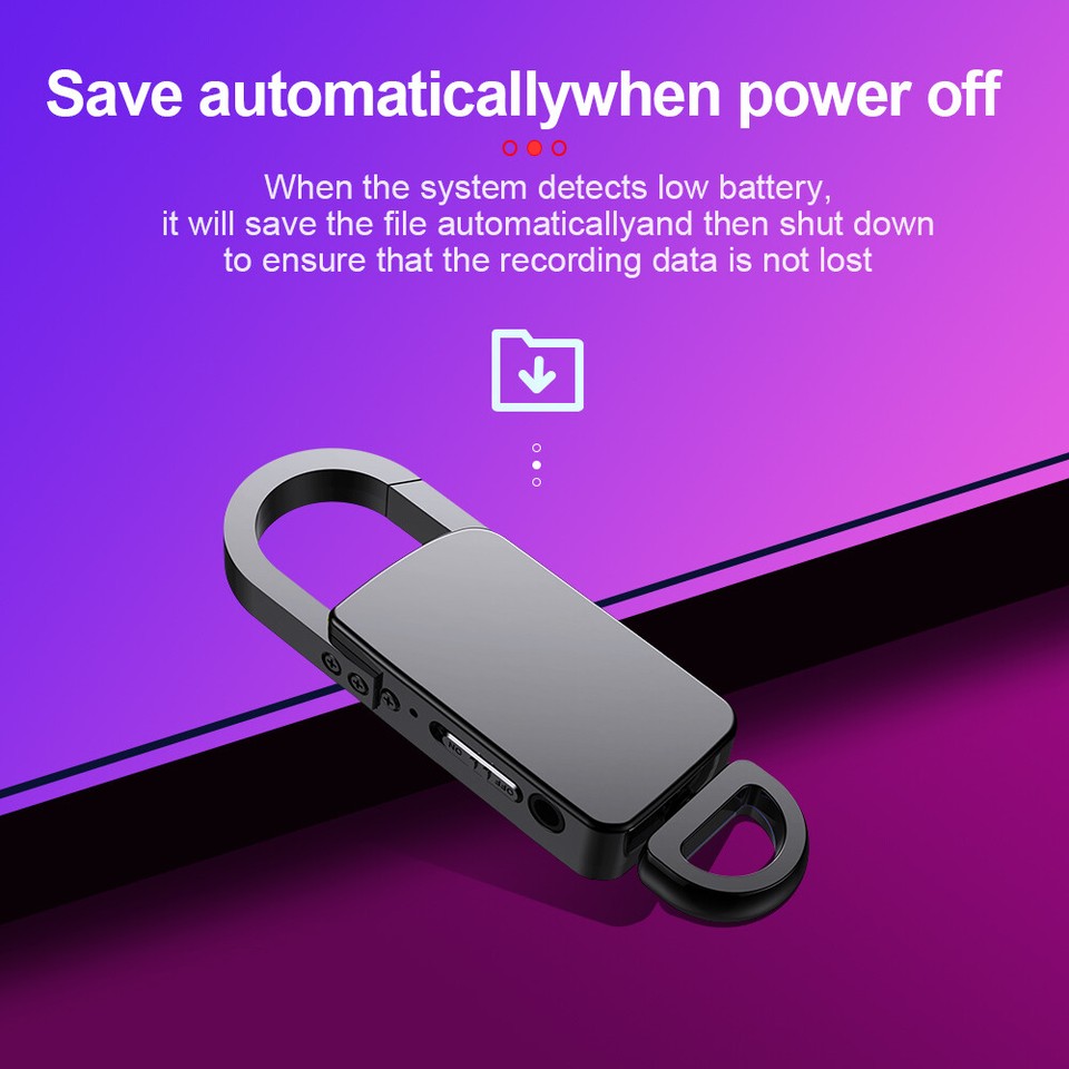 Mini Hidden Spy Digital Audio Recorder Voice Activated Key Chain MP3 ...