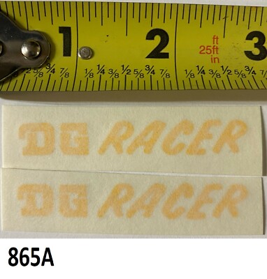 2! DG Racing BMX Yellow Vintage Old School die cut sticker decals dirt ...