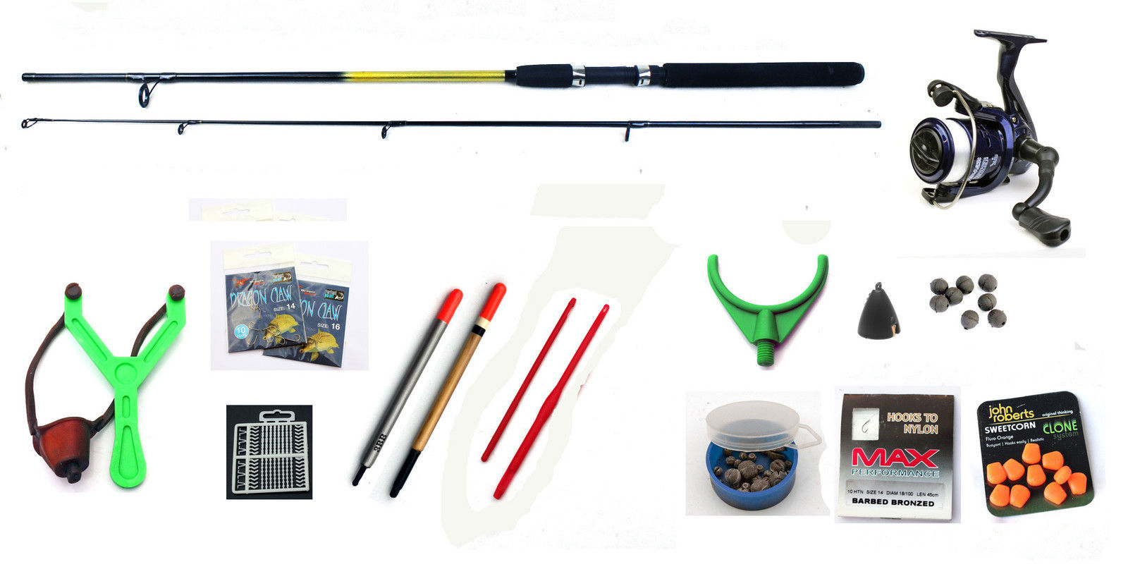 Beginner Coarse & Float fishing kit/ set Rod Reel ,floats, shot ...