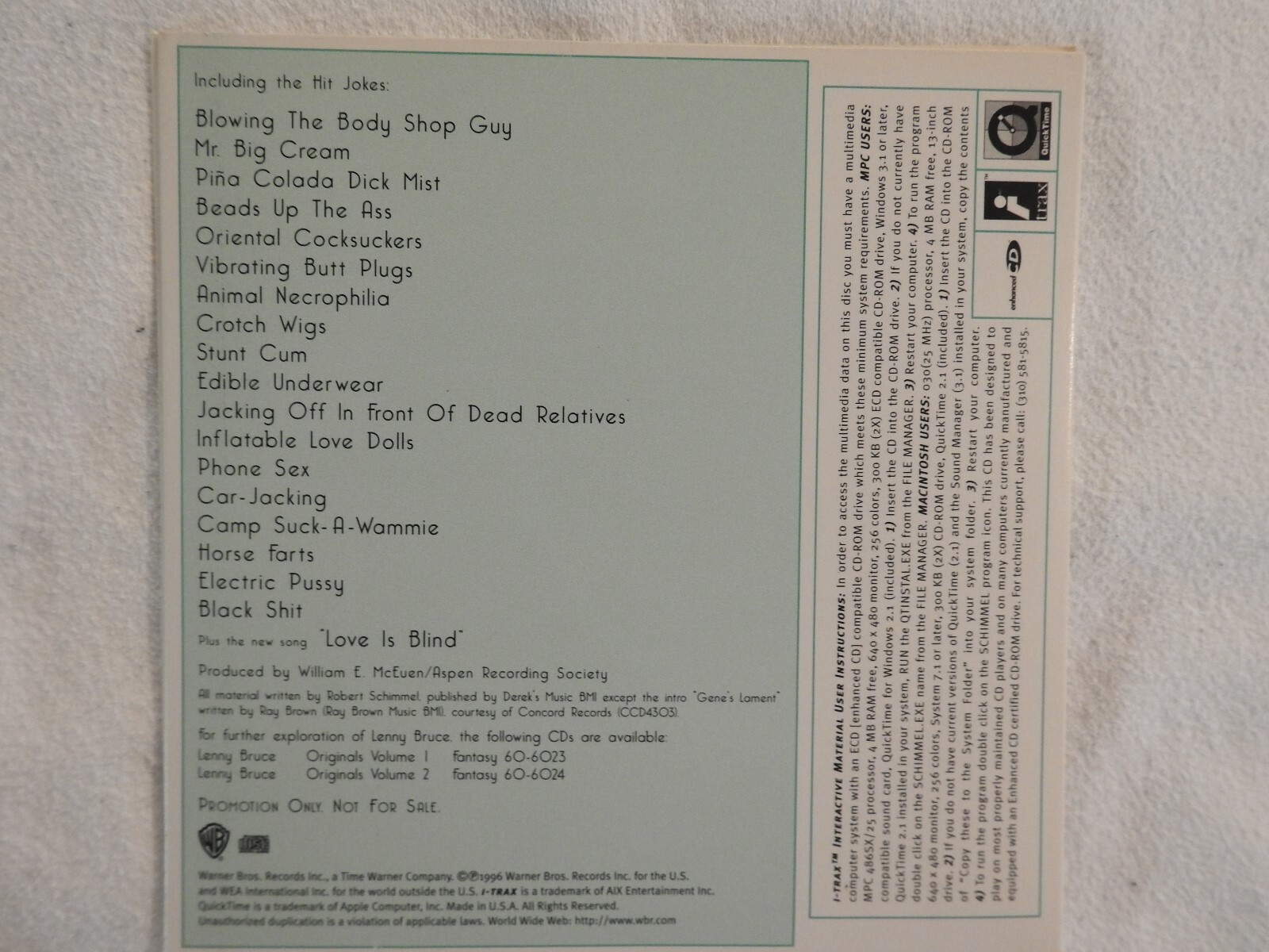 Robert Schimmel "Comes Clean" RARE BRAND NEW ADVANCE PROMO ONLY CD ...