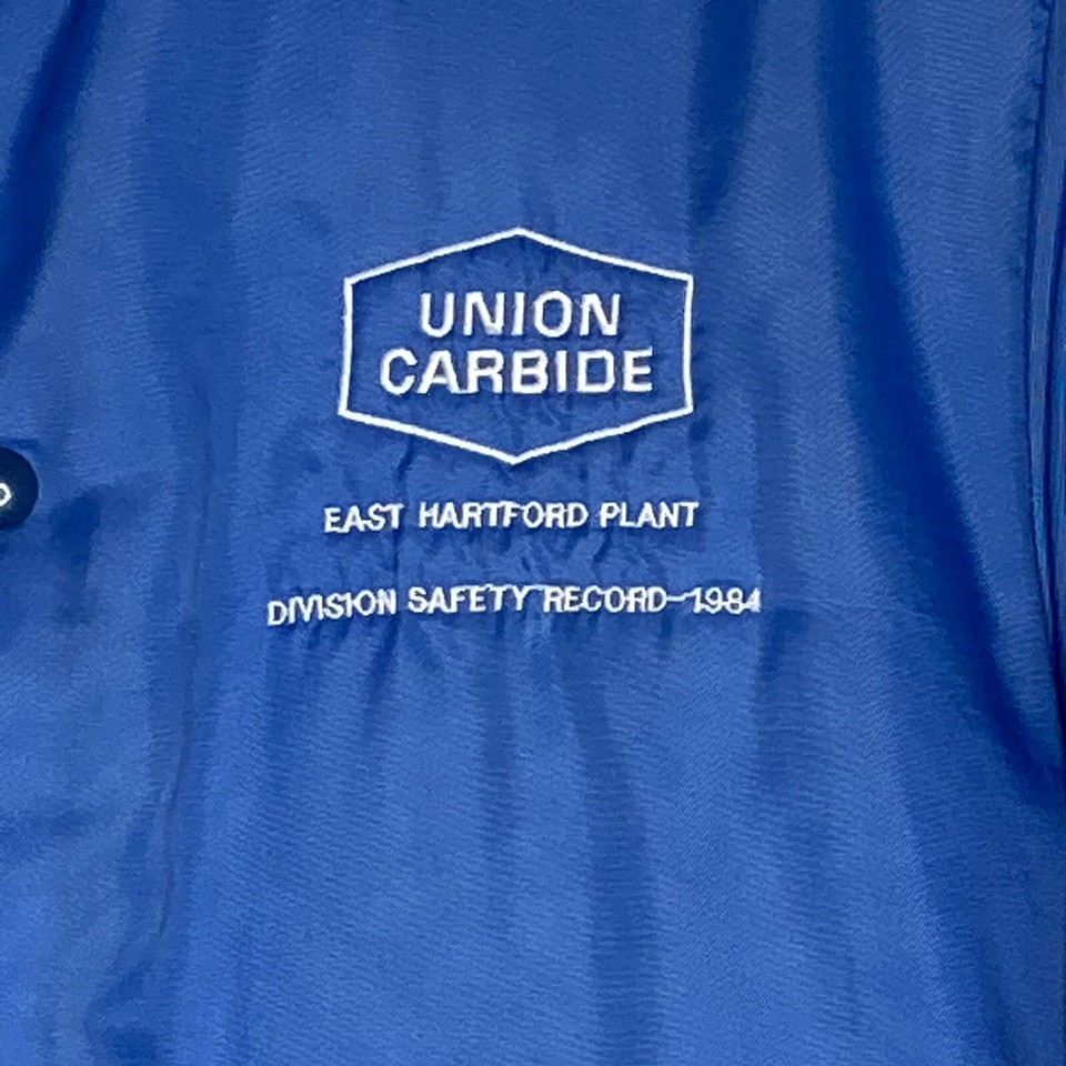 Union Carbide Snap Front Vintage Jacket Retro East Hartford CT Safety ...