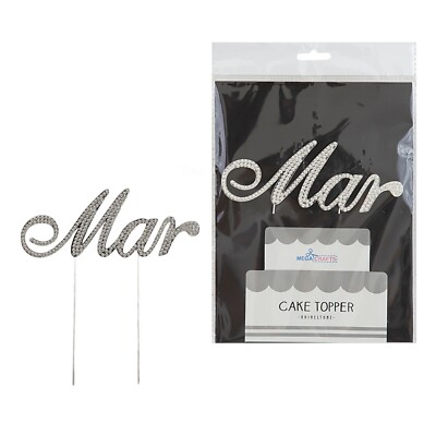 Mega Crafts - Sparkling Rhinestone Month March Cake Topper - Silver ...