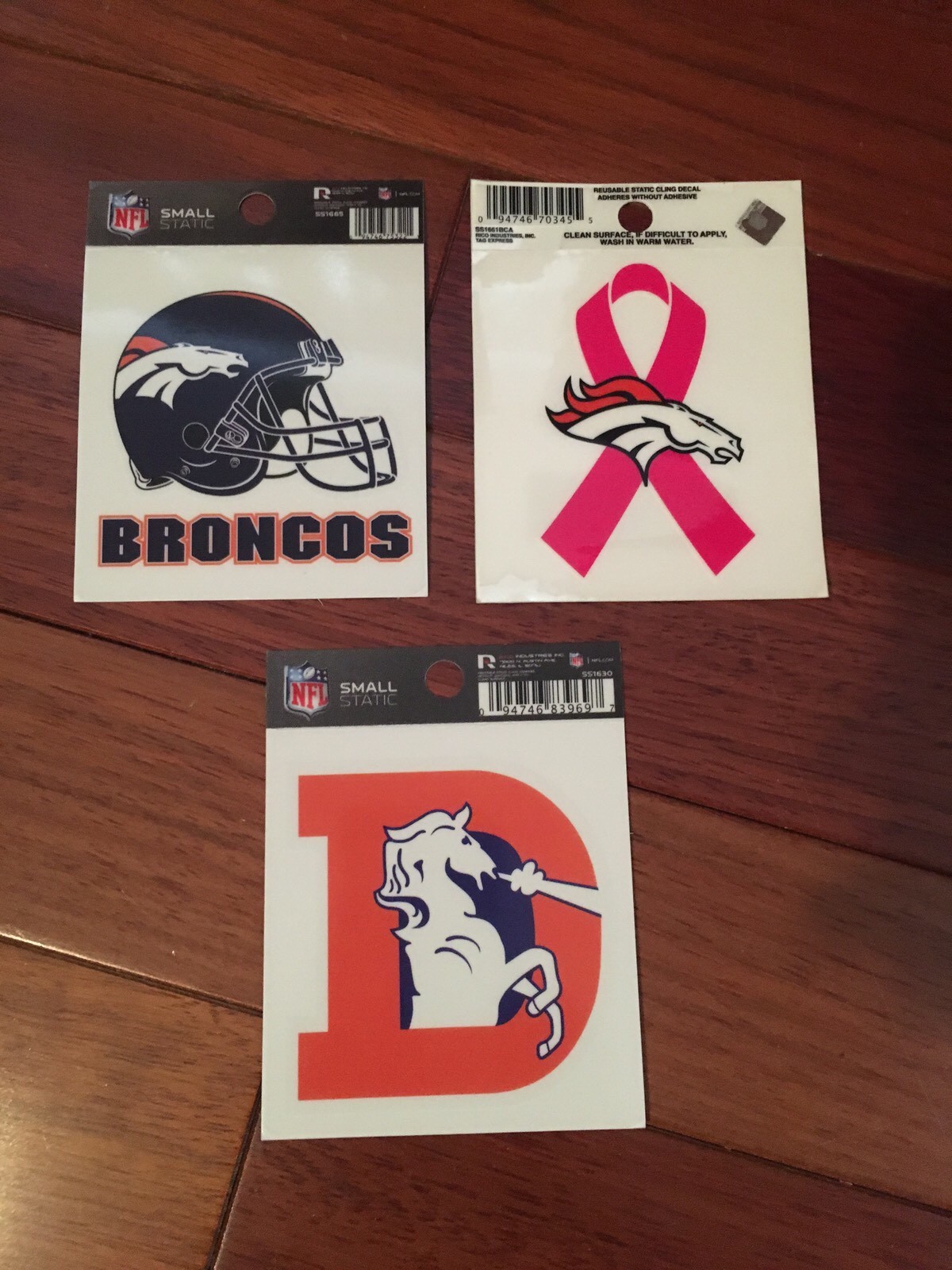 (3) Denver Broncos Logo Die Cut Static Cling Decal NEW Car Window 3" | eBay