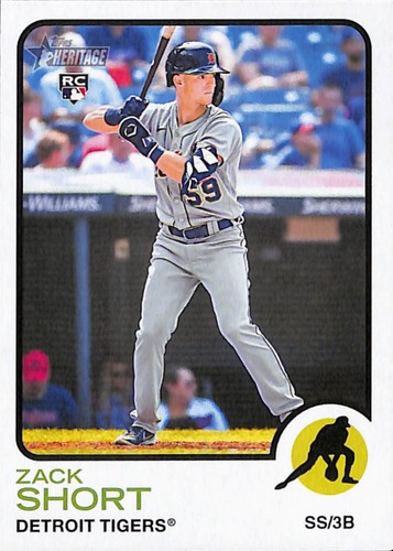 2022 Topps Heritage #626 ZACK SHORT Detroit Tigers RC Rookie | eBay