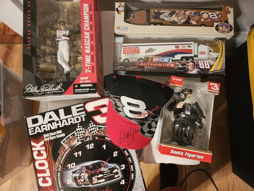 VINTAGE DALE EARNHARDT SR JR CHRISTMAS GIFT BASKET w SIGNED HAT RARE ...