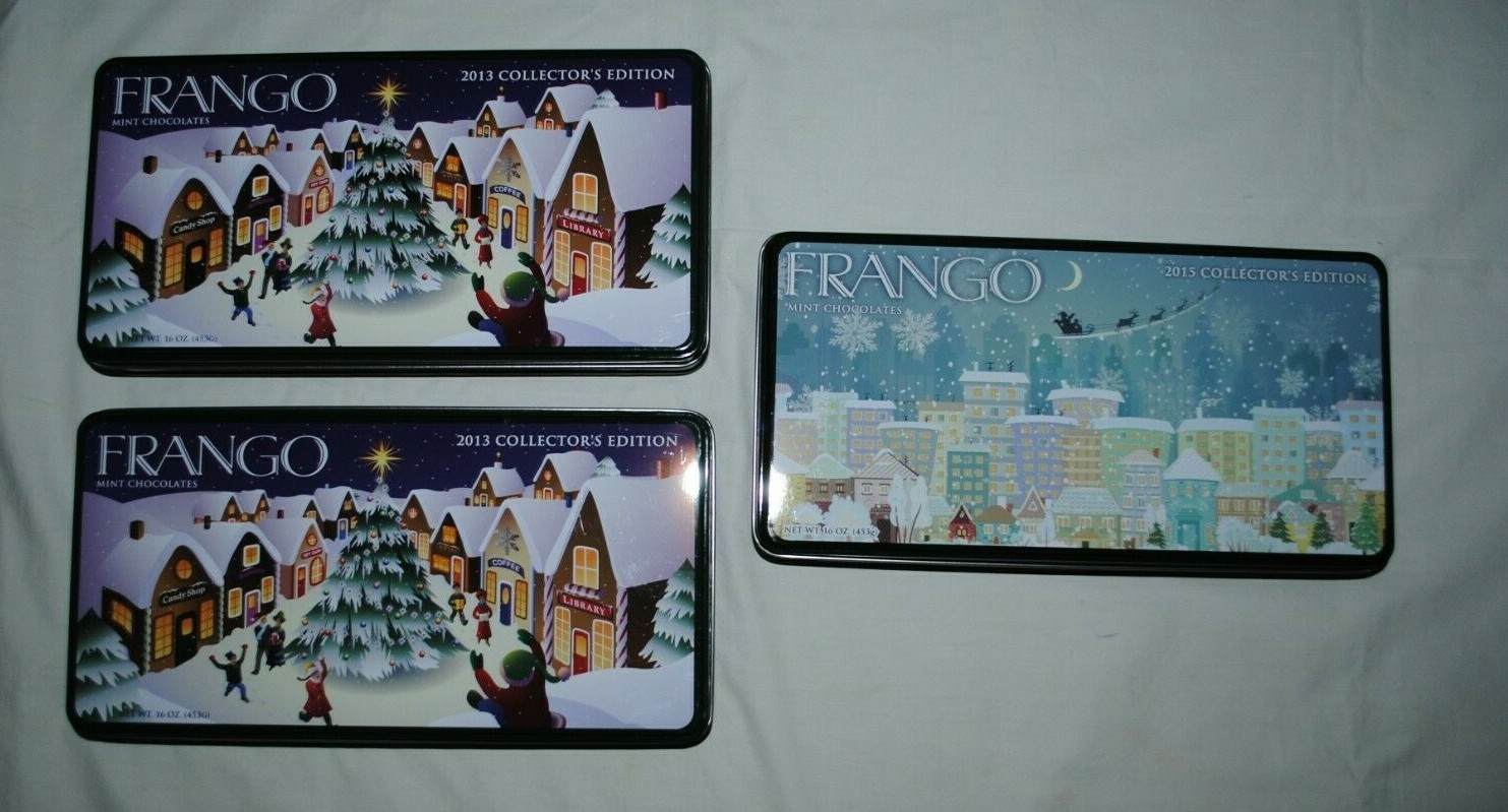 LOT OF 3 EMPTY FRANGO MINT CHOCOLATES TINS 2013 & 2015 COLLECTOR'S ...