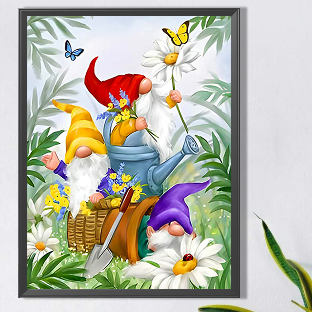 5D DIY Full Square Drill Diamond Painting Spring Gnome Home Decoration ...