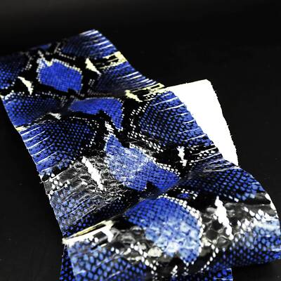 Real Snake Skin Leather Hide Snakeskin Reticulated Python Print Blue | eBay