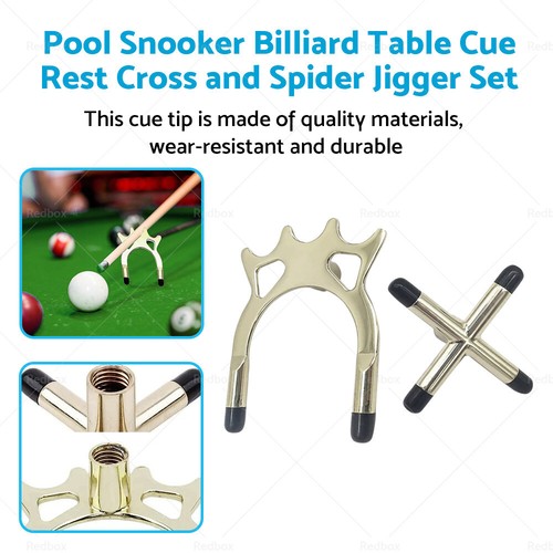Pool Snooker Billiard Table Cue Rest Cross + Spider Jigger Set | eBay ...