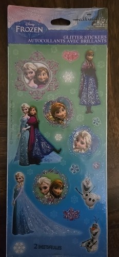 DISNEY FROZEN GLITTER STICKERS w/Anna, Elsa, & Olaf / 2 Sheets ...