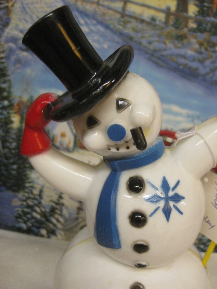 Vintage Miller Electric Frosty the Snowman Lighted Figure PIPE BROOM ...