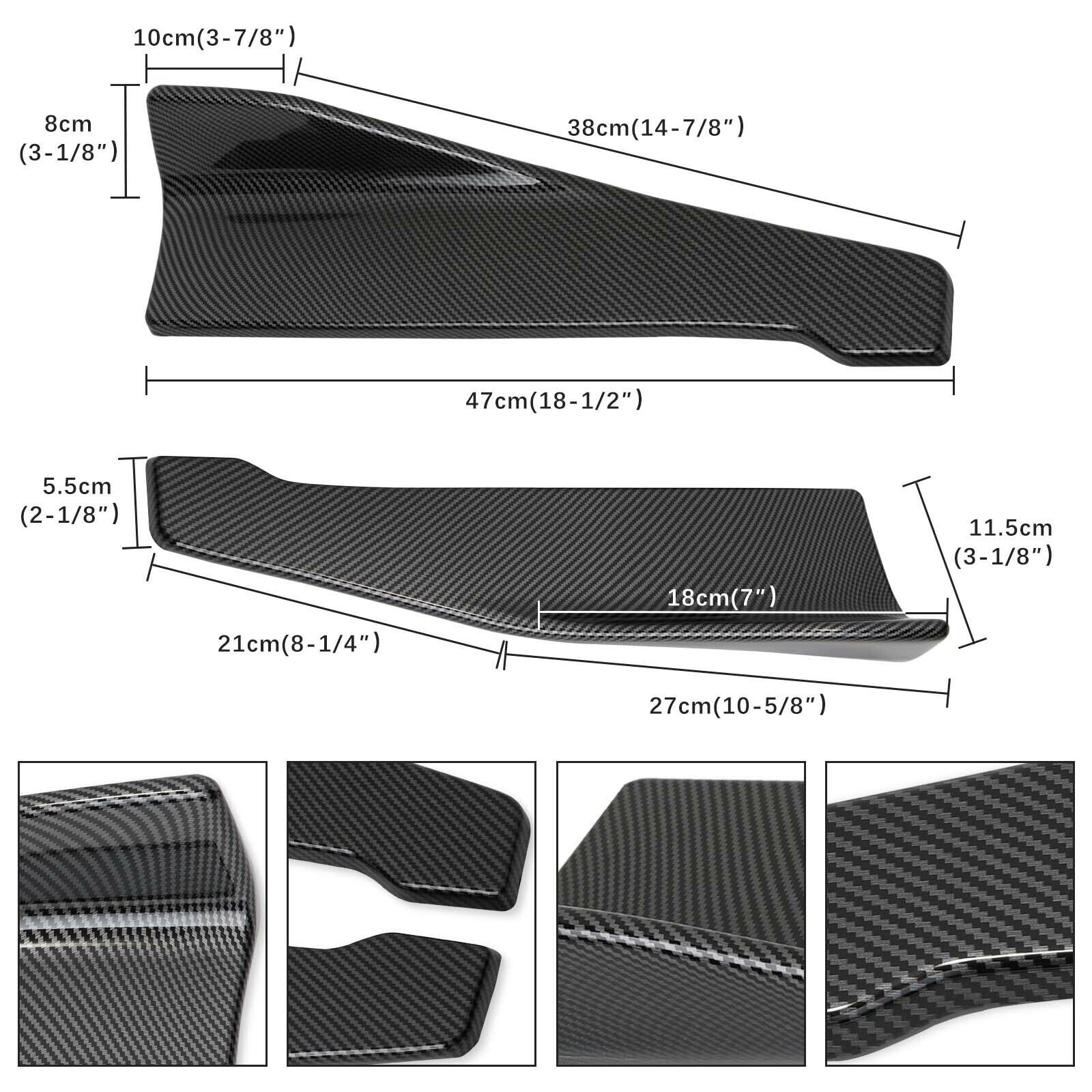 Carbon Fiber Front Bumper Lip Side Skirt Strut Rods For Mazda 2 3 5 6 ...