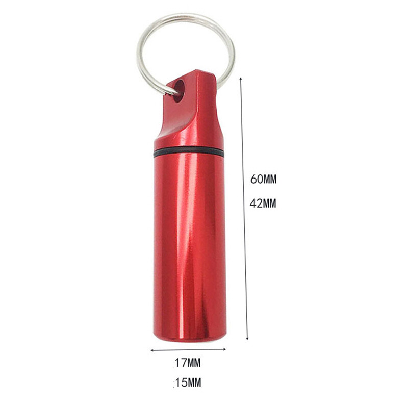 Waterproof Aluminum Pill Box Pill Case Container Bottle Holder Keychain ...