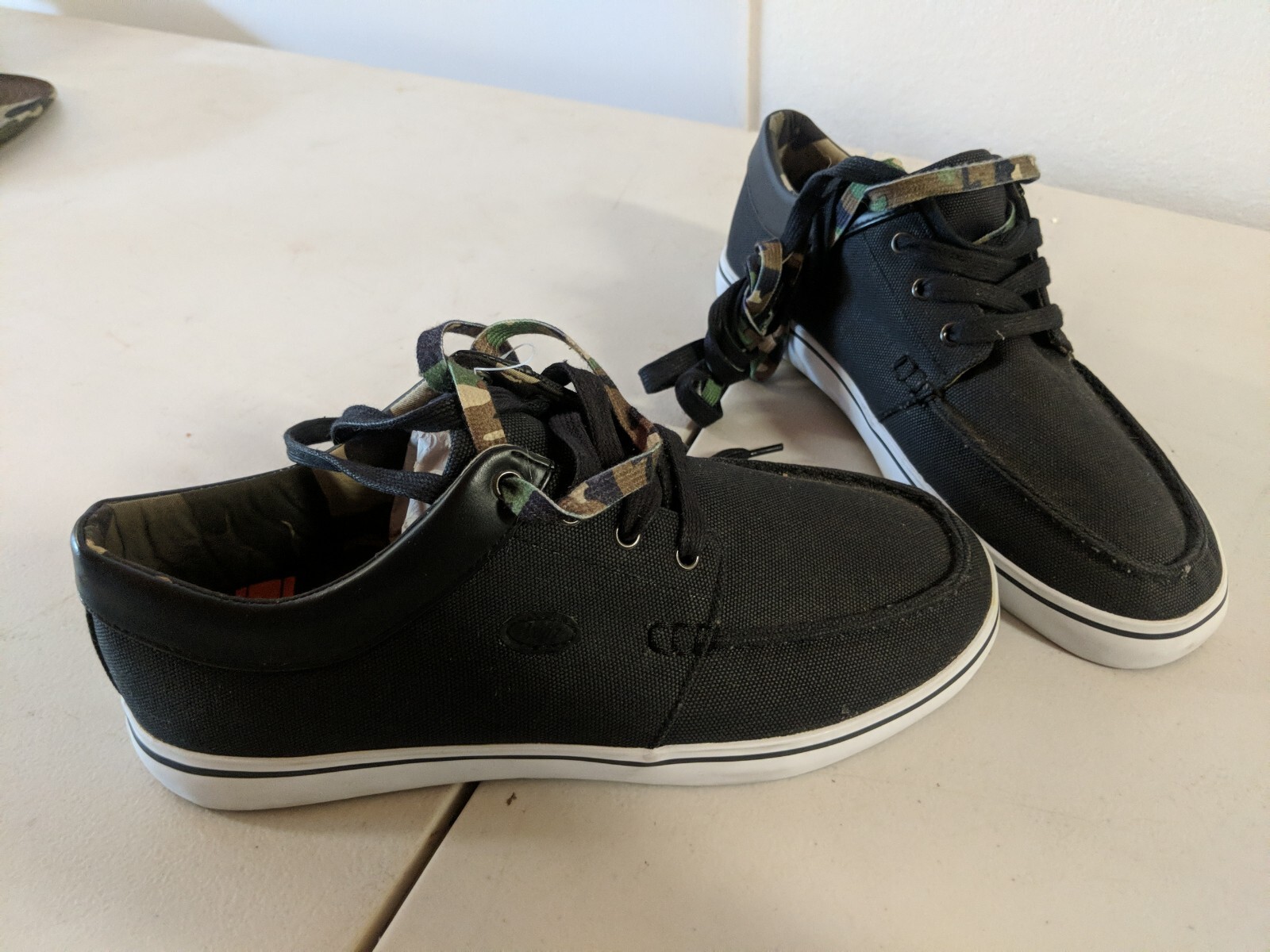 Lugz Mens Ankle Chukka shoe Black White camo Moc Toe Lace Up 9 ~ bag386 ...