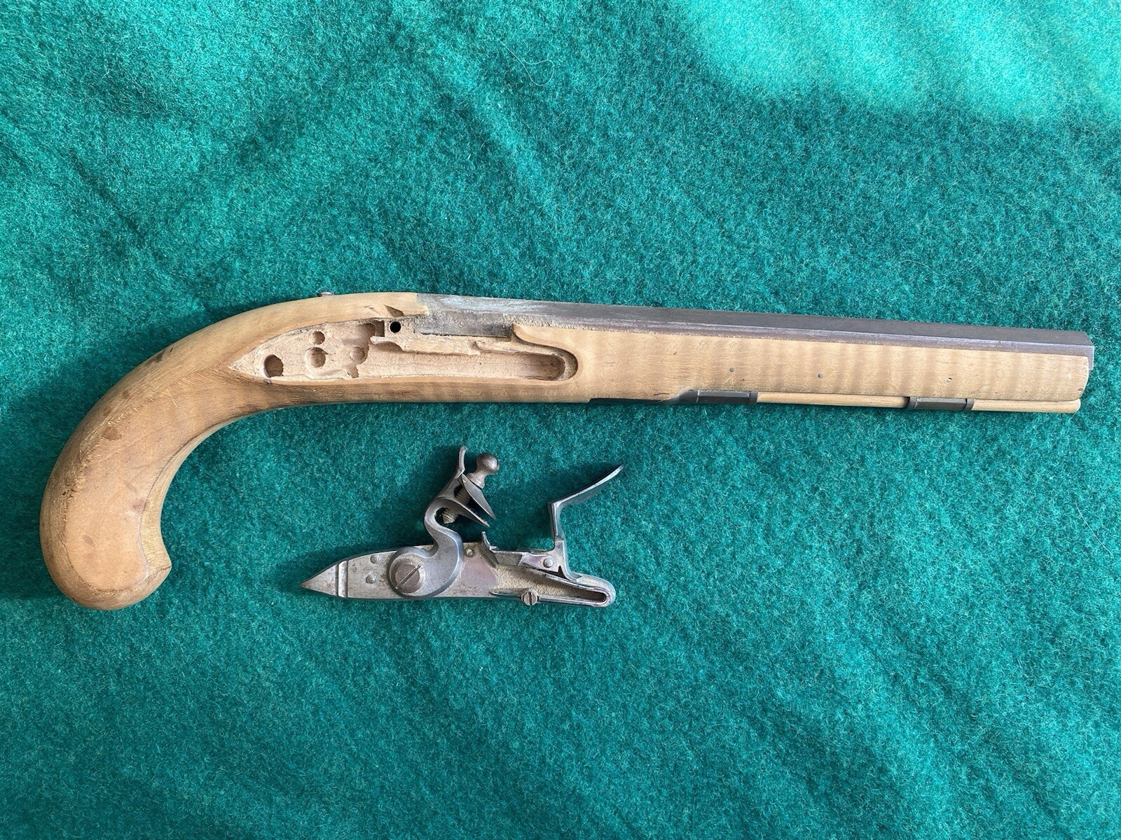 Kentucky Flintlock Pistol Curly Maple Stock Partial Kit | eBay