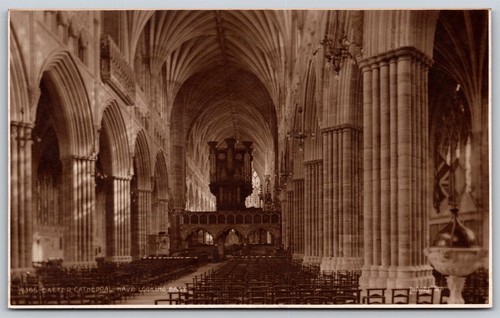 Postcard Exeter Cathedral, Nave looking East RPPC T180 | eBay