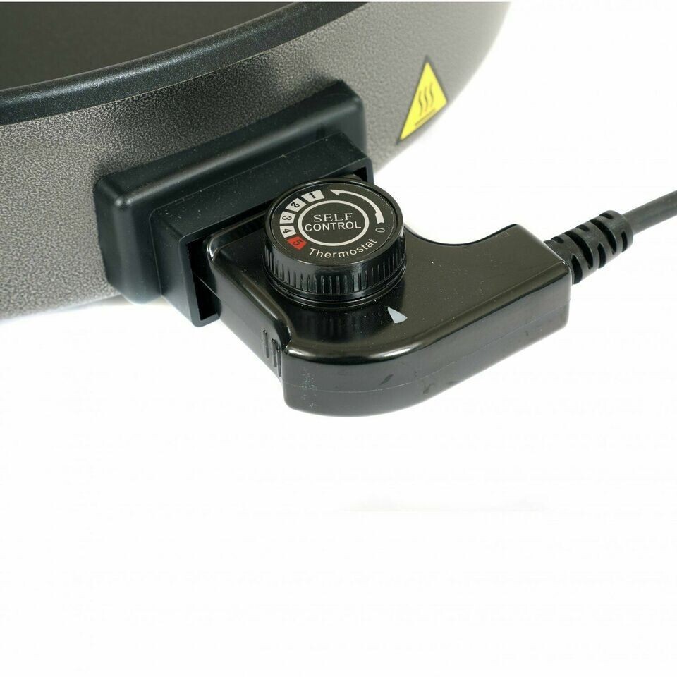 Large Multi Cooker Paella Pizza Electric Frying Pan Glass Lid 1500W ...