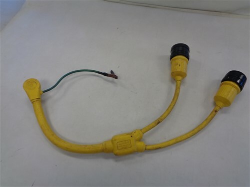 MARINCO Y ADAPTER CABLE 50 AMP 125 / 250 VOLT W/ GROUNDING CLIP MARINE ...