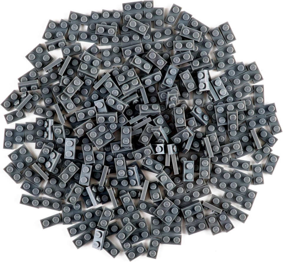 Classic Flat Bricks Starter Kit, Gray, 288 Pieces, 1X2 Inches, Building ...
