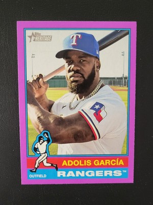 2025 Topps Heritage Adolis Garcia #308 Light Purple Border Texas ...