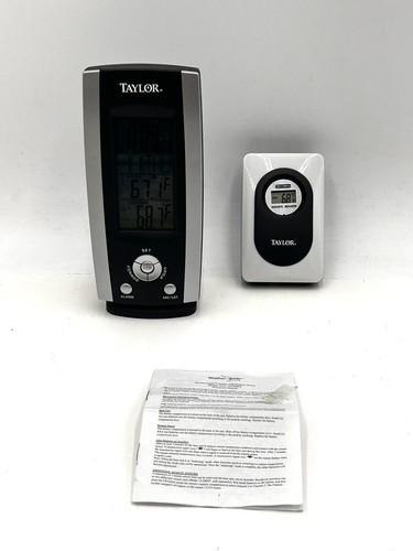 Taylor Wireless Weather Station with Clock Calendar Alarm 1512 Base ...