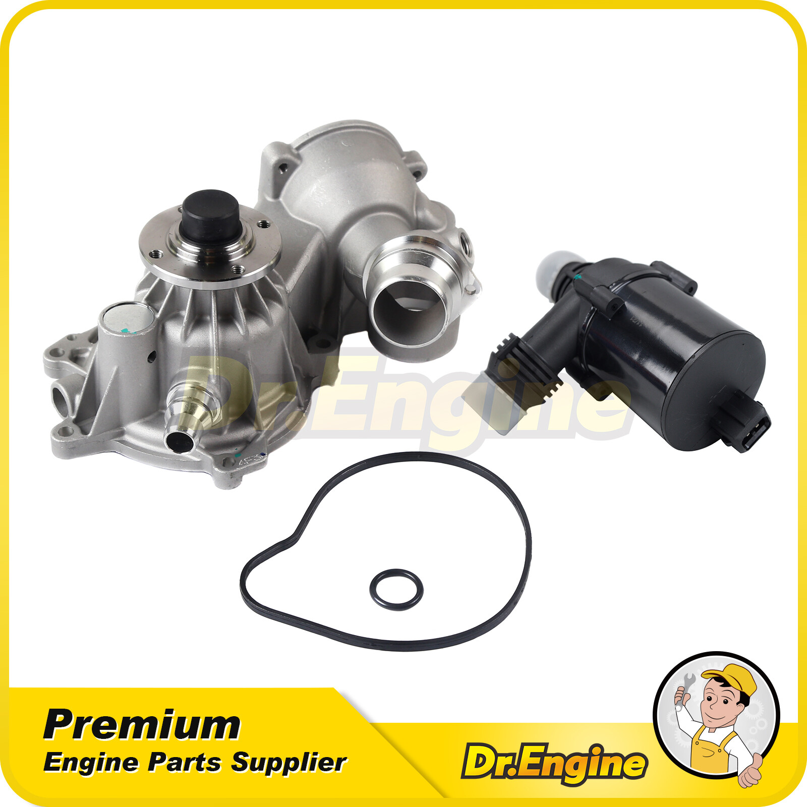 Water Pump Auxiliary Water Pump Fit 06-10 BMW 550i 650i 750i 750Li 4.8L ...