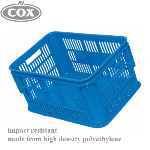 Lug Box Blue Ventilated Plastic Stacking Large Storage Container ...