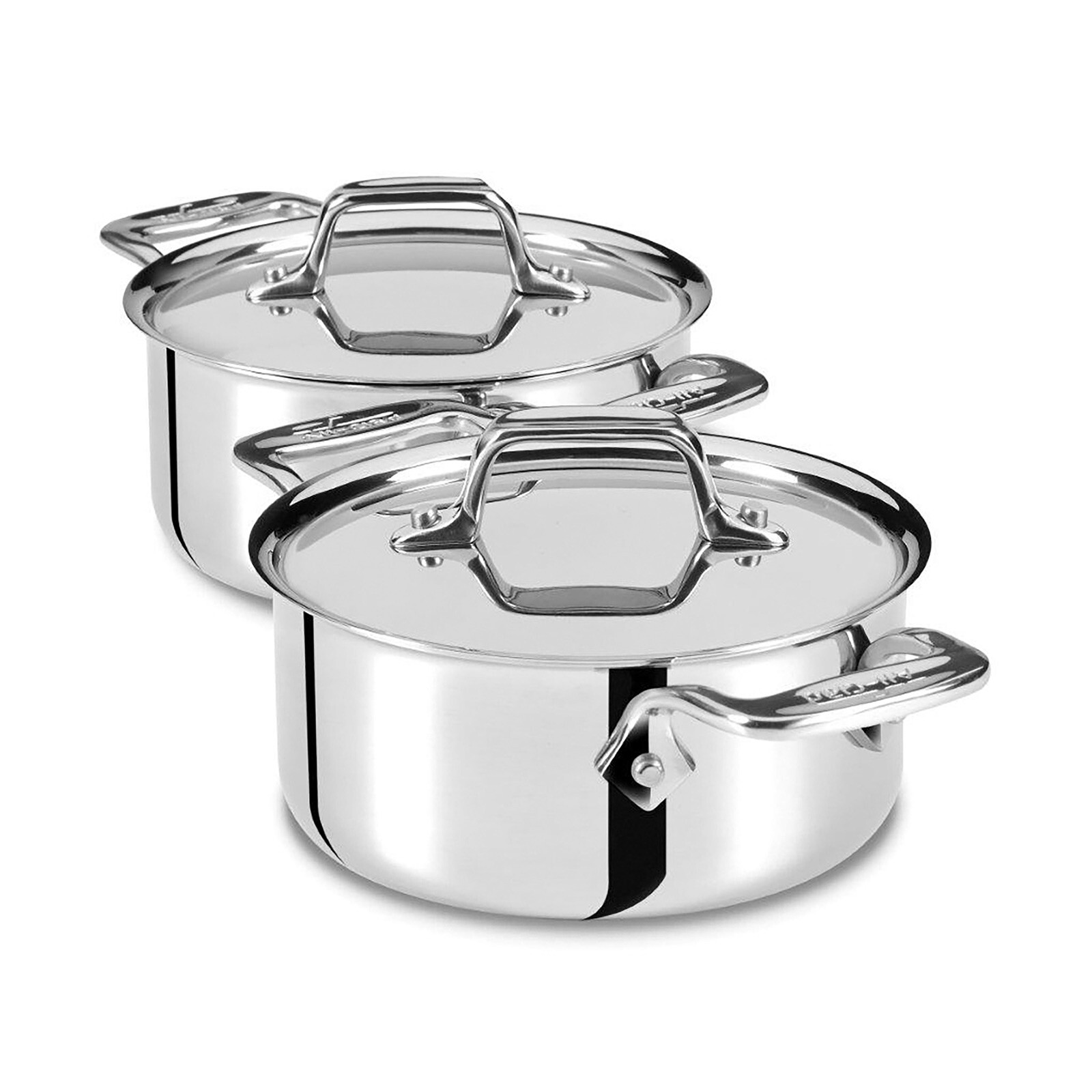 All Clad Stainless Steel 0.5 quart Mini Cocotte Pot With Lid Set Of 2 ...