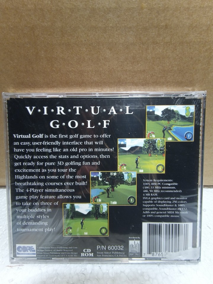 Virtual Golf PC CD-ROM Jewel Case, Factory Sealed, NEW, VGA Ready! RARE ...