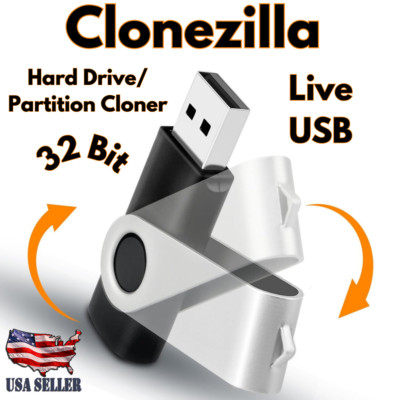 CloneZilla 32-BIT Bootable USB Live Linux Essential Tools Cloning Drives Backup | eBay
