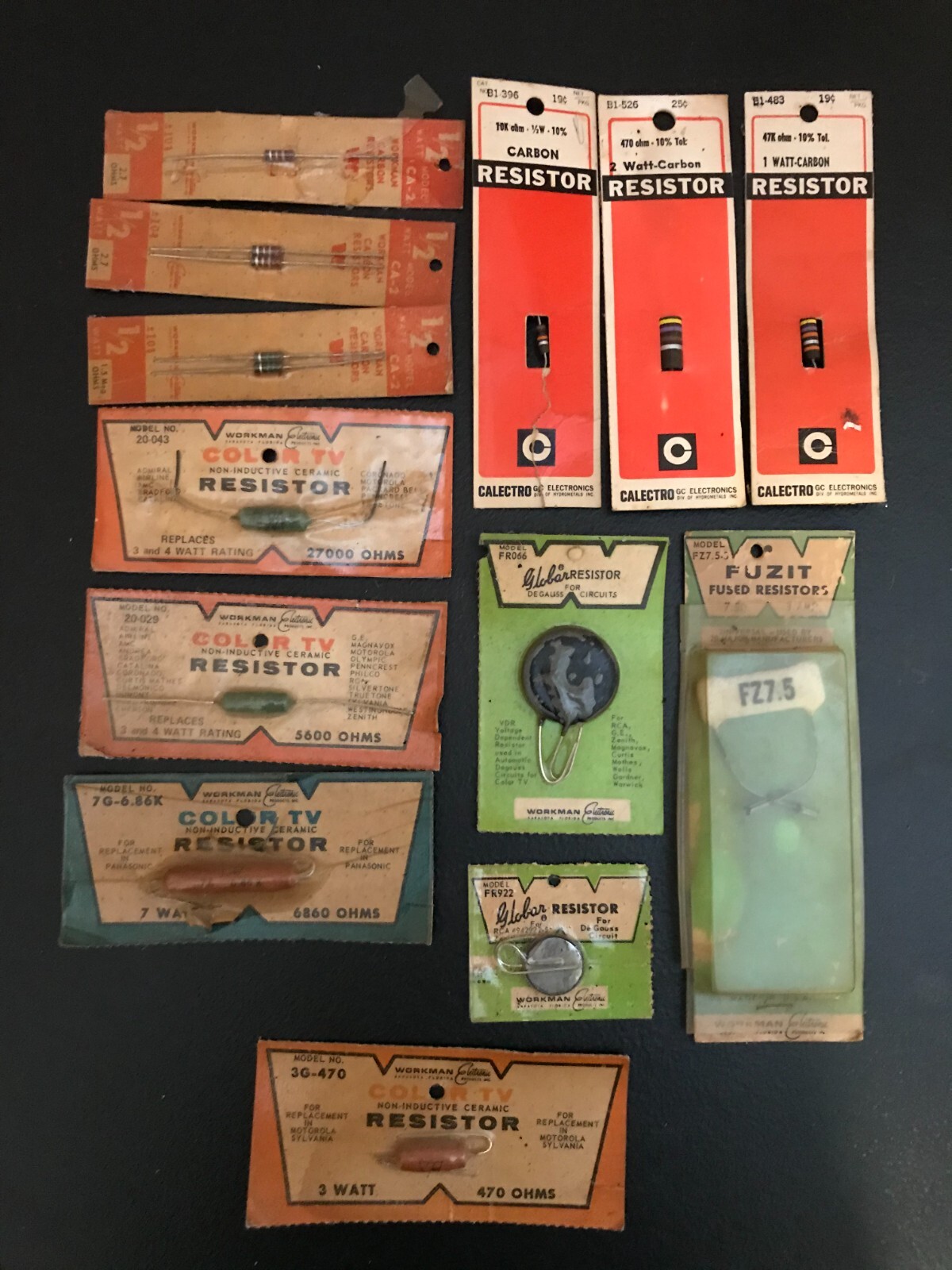 Lot of 13 Vintage Workman Electronic, Globar, Calectro Replacement ...