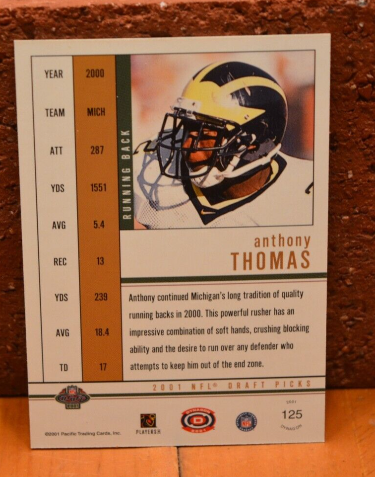 GREAT LOOKING CARD DYNAGON 2001 ROOKIE ANTHONY THOMAS MICHIGAN | eBay