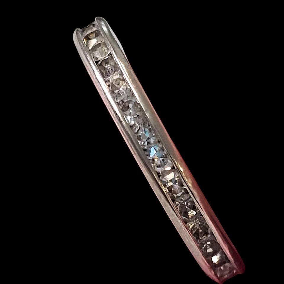 Sterling Silver Eternity Ring Size 8 Gift For Her Anniversary Stackable ...