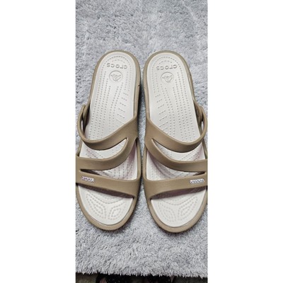 Crocs Patricia Sandals Womens 11 Tan Brown Comfort Slip On Strappy ...