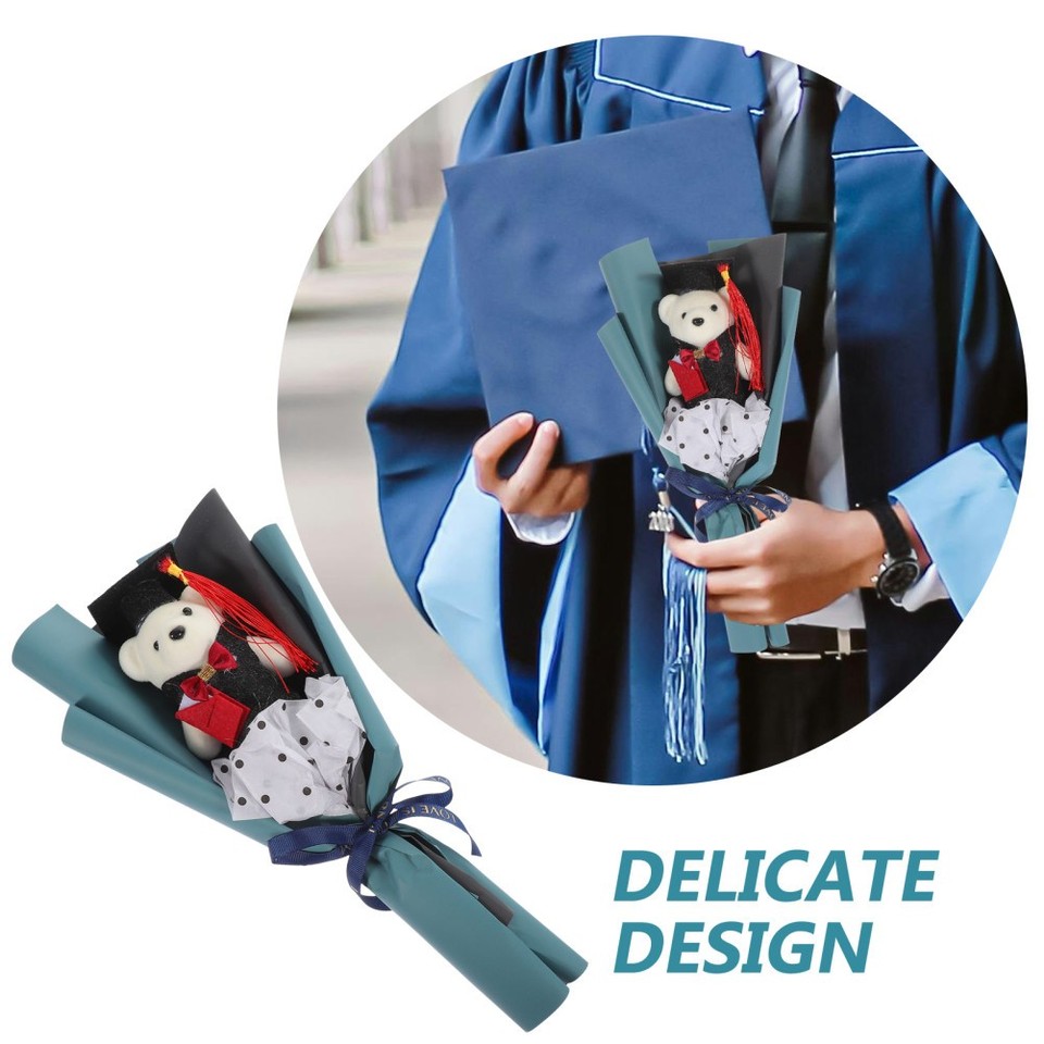 Graduation Bear Doll Bouquet Graduation Themed DIY Floral Arrangement ...
