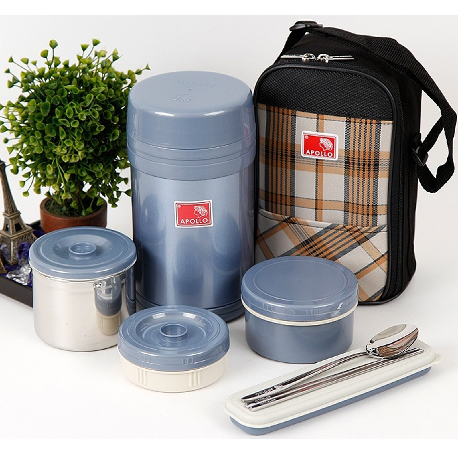 Stainless Steel Thermal Bento Sealed Lunch Box Bentoset Insulated Bag ...