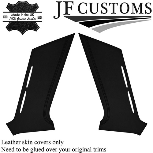 BLACK STITCH ITALIAN LEATHER 2X C PILLAR COVERS FOR DATSUN 510 1600 67 ...