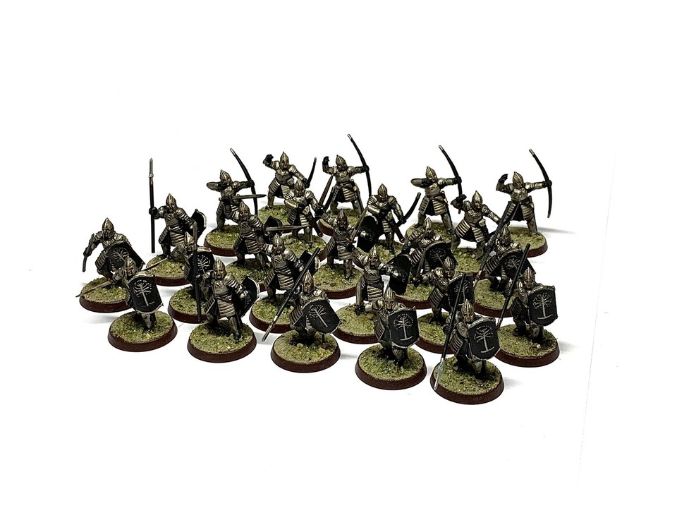WARRIORS OF MINAS TIRITH ARMY! 24 lord of the rings warhammer 28mm ...