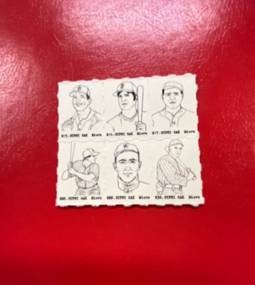 Gumball 6 Card Panel CARL YASTRZEMSKI, BABE RUTH, TY COBB, MICKEY ...