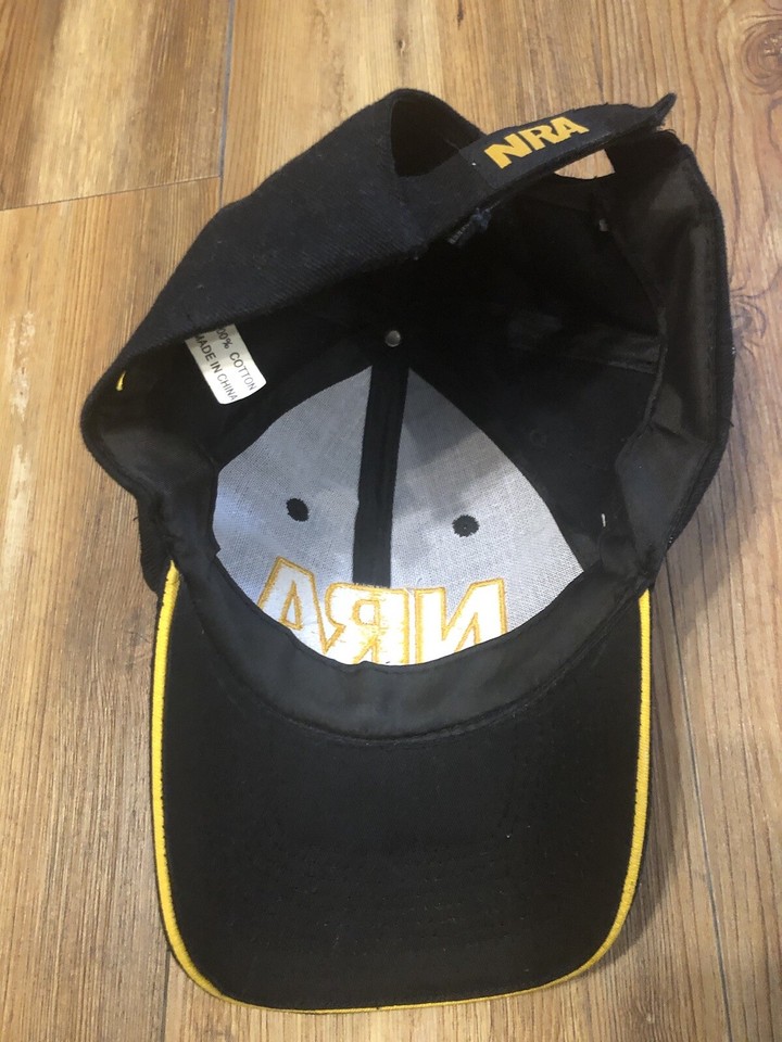 NRA Embroidered Hat Cap Adjustable Black Gold w/USA Flag FastShip | eBay