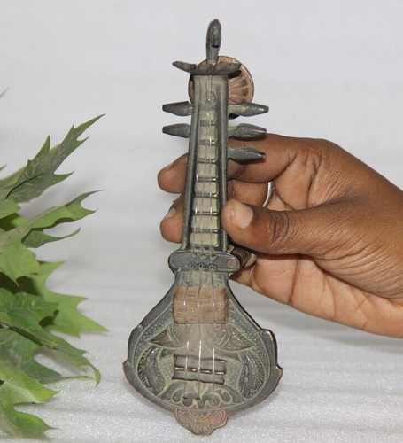 1800's Antique Brass Sarangi Indian Musical Instrument Showpiece ...