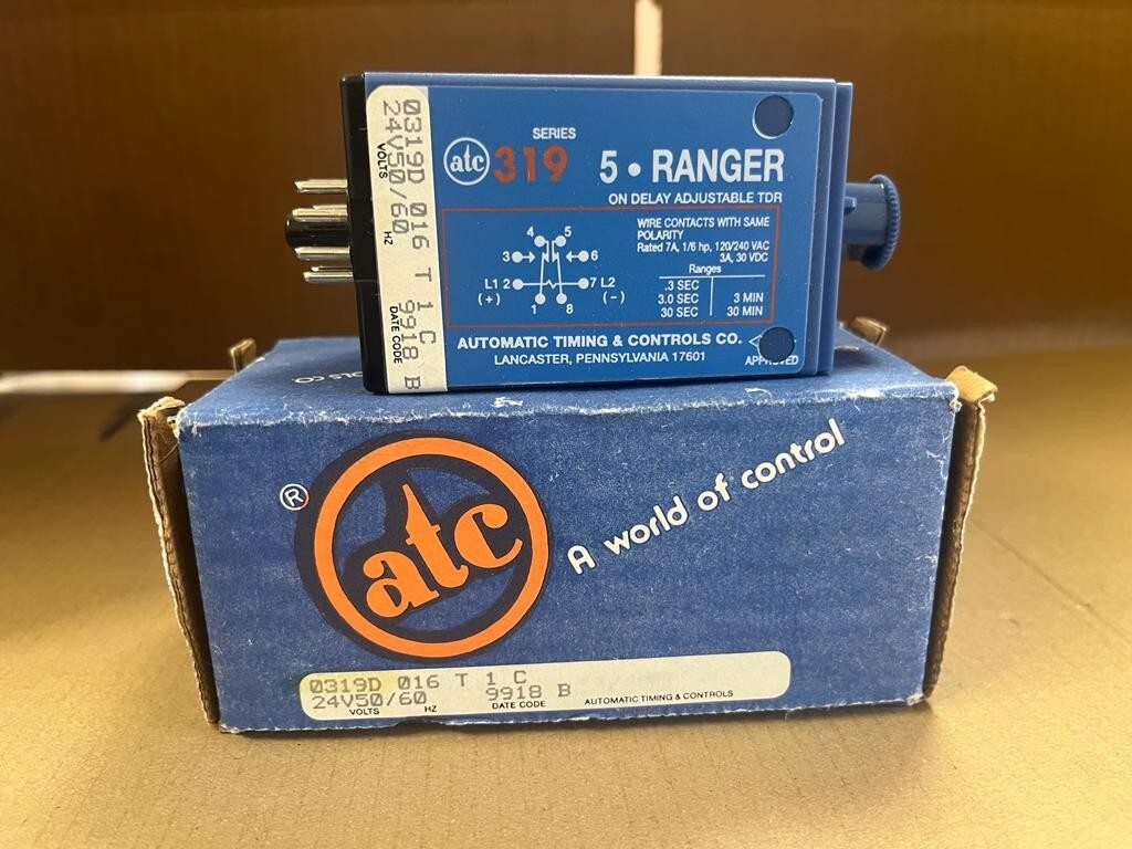 0319D-016-T-1-C ATC TIMER 0319D-016-T-1-C ON DELAY 8 PIN 24VAC 50/60HZ ...