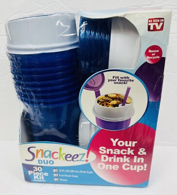 Snackeez Duo All-in-One Snacking Solution 30 Piece Kit Blue AS SEEN ON ...