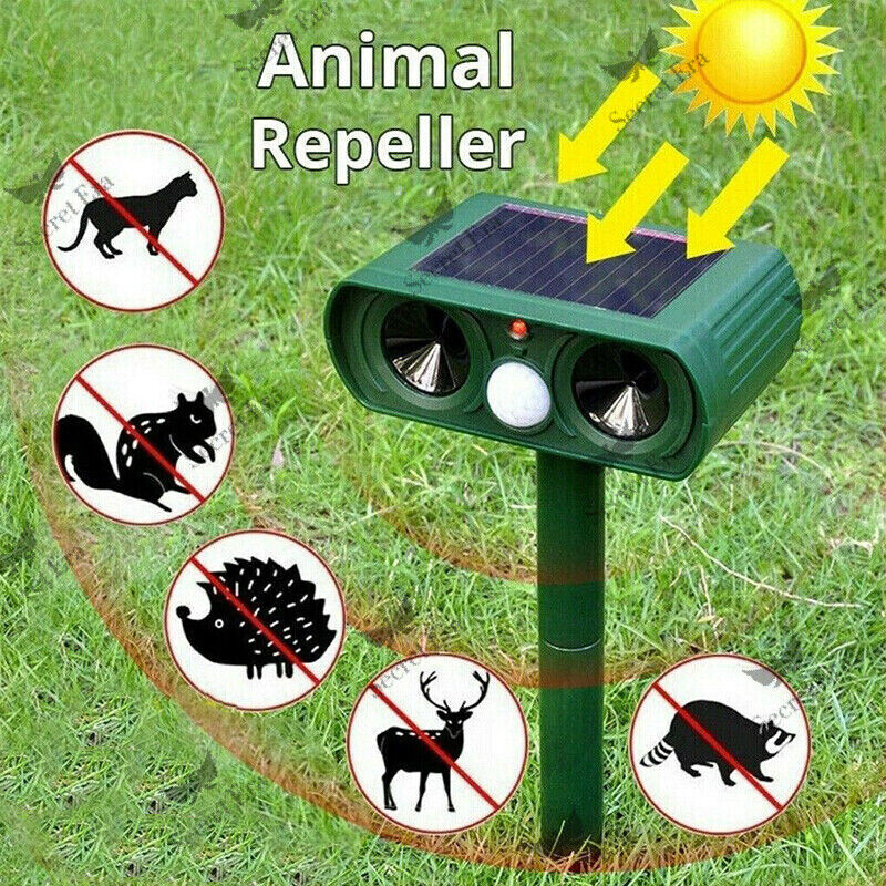 2 x ULTRASONIC SOLAR CAT DOG REPELLENT FOX PEST SCARER DETERRENT ...