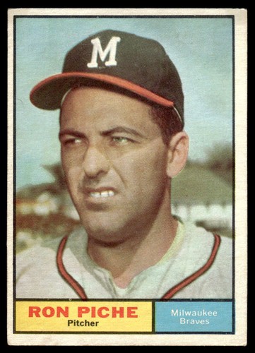 1961 TOPPS RON PICHE 61 VG RC BASEBALL MILWAUKEE BRAVES | eBay