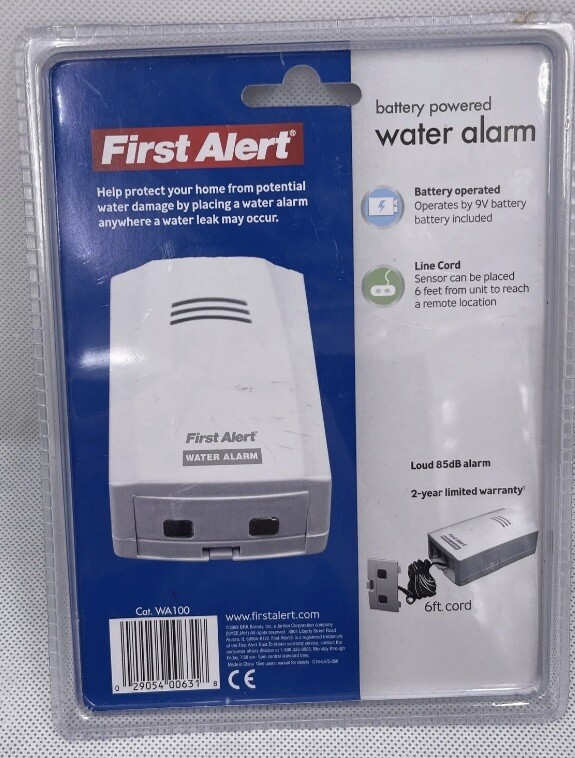 First Alert Water Alarm battery Powered Brand New Sealed Model #WA100 ...